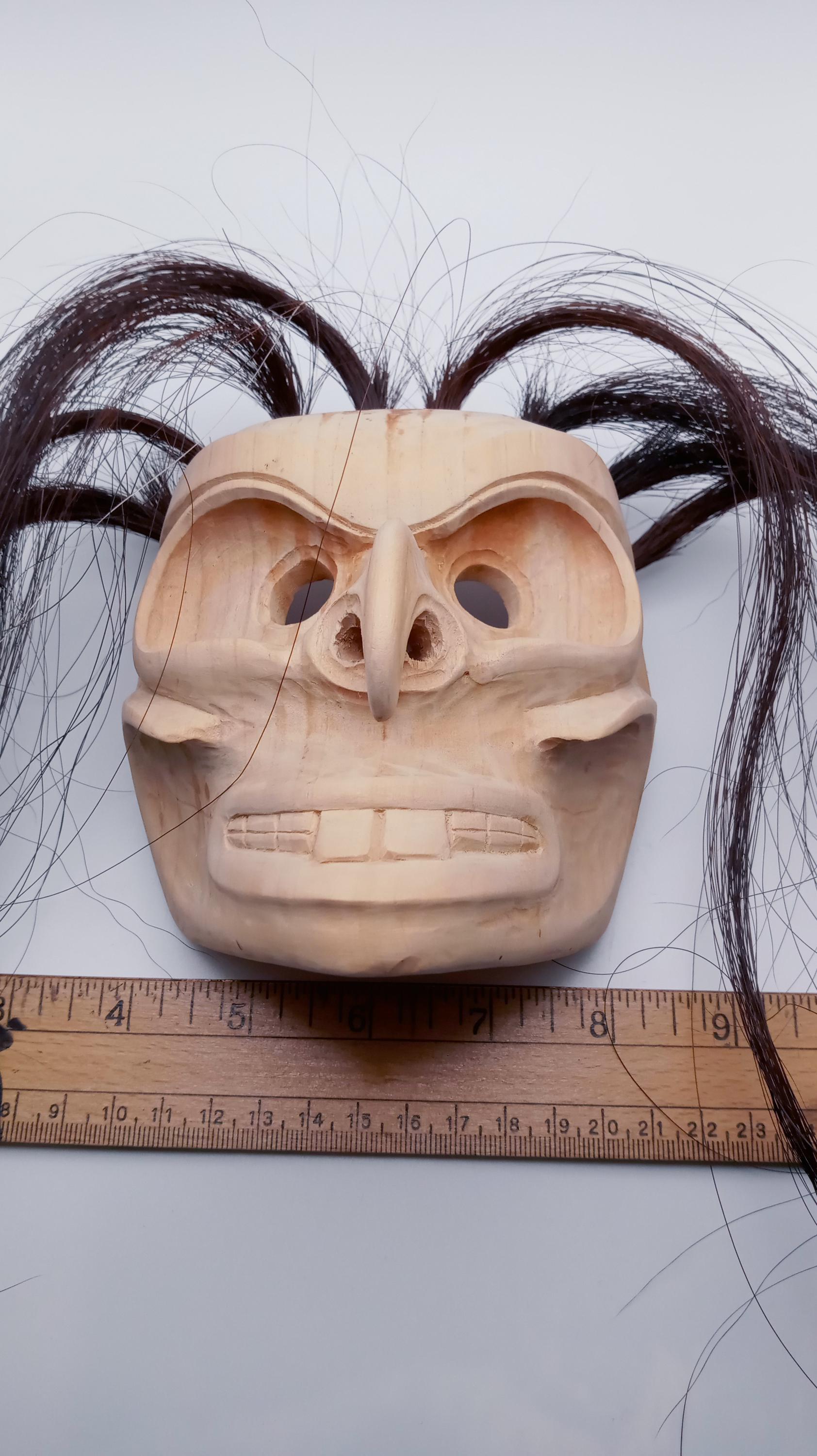 Makah Bukwus Mask: Native American Hand Carved Wall Hanging With Horse ...