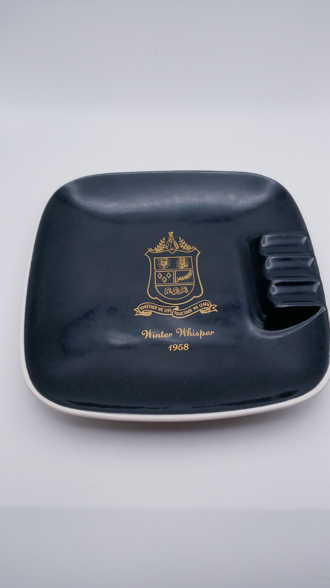Vintage 1958 Purdue University Ceramic Ashtray - Winter Whisper - Etsy