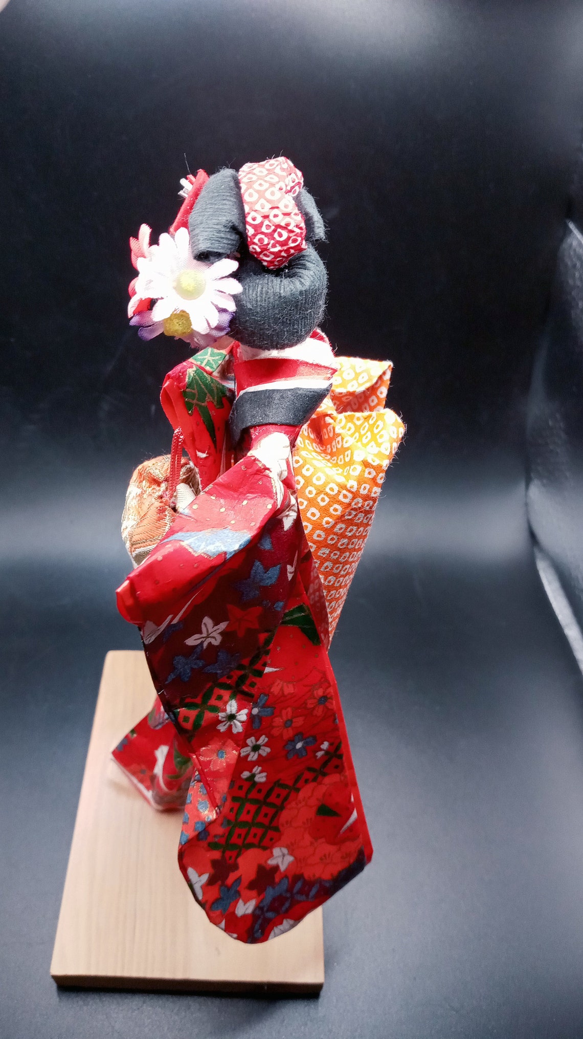 Washi Ningyo, Geisha Doll, Japanese Origami Paper Doll on Stand ...