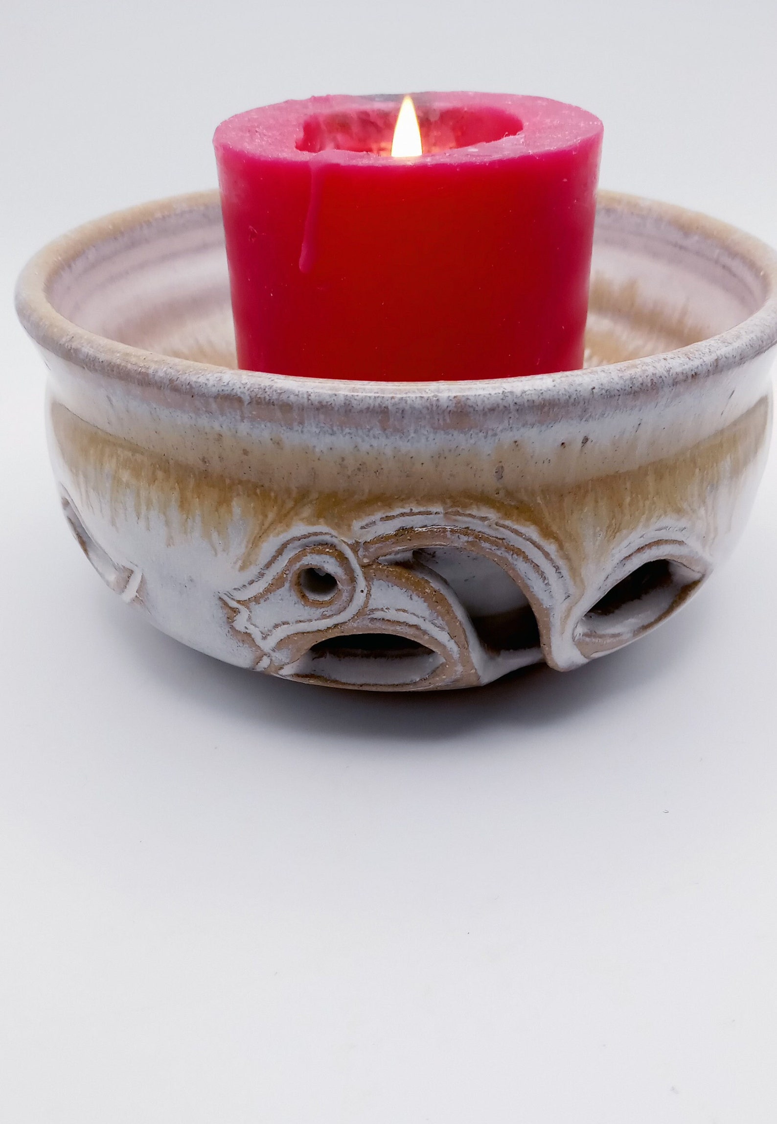 Cut Out Tulip Pattern, Studio Pottery, Candle Holders, Signed B ...