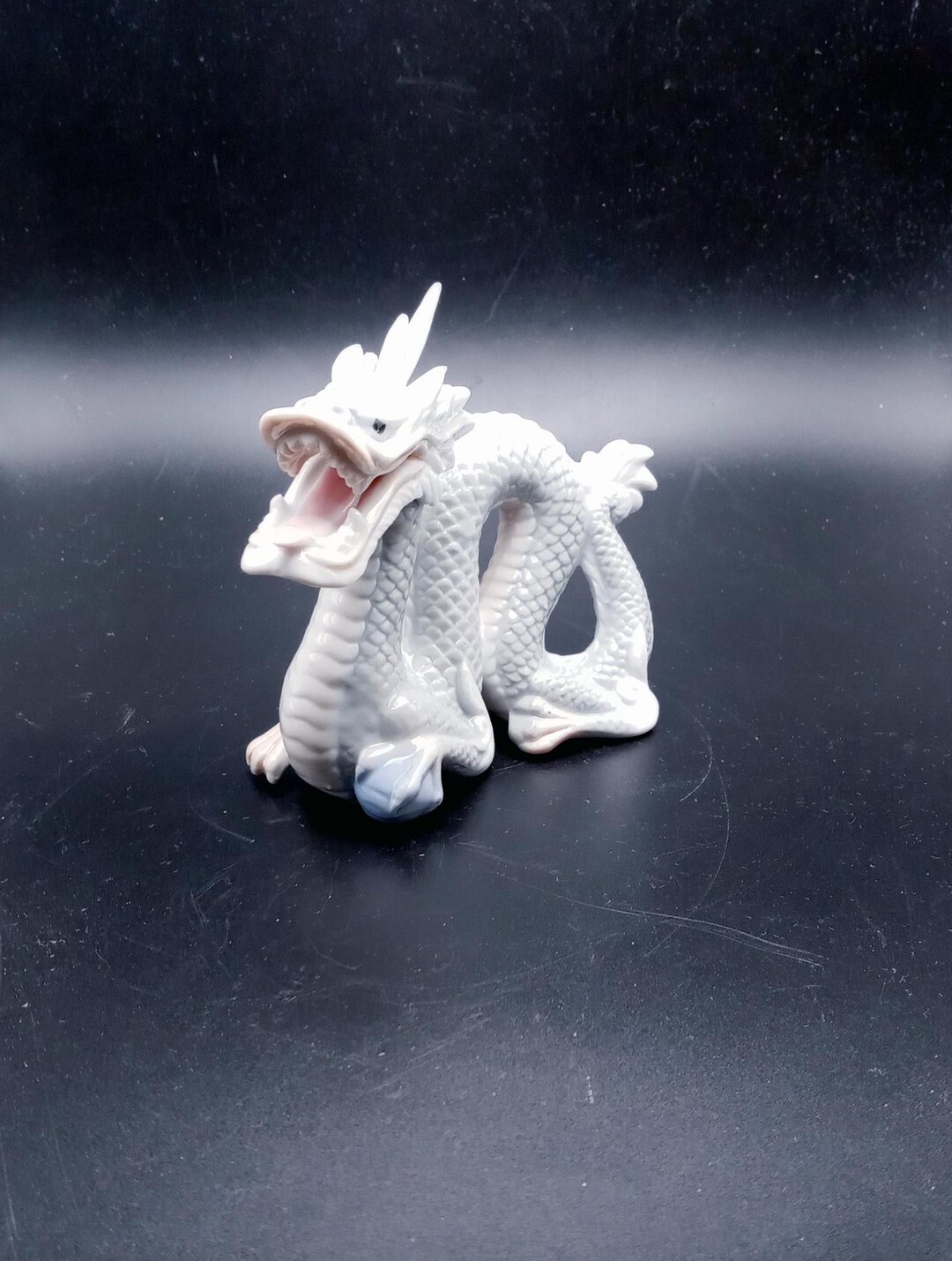 Vintage Porcelain Dragon, Japanese 3 Toed, Pastel Gray, Unknown Maker ...