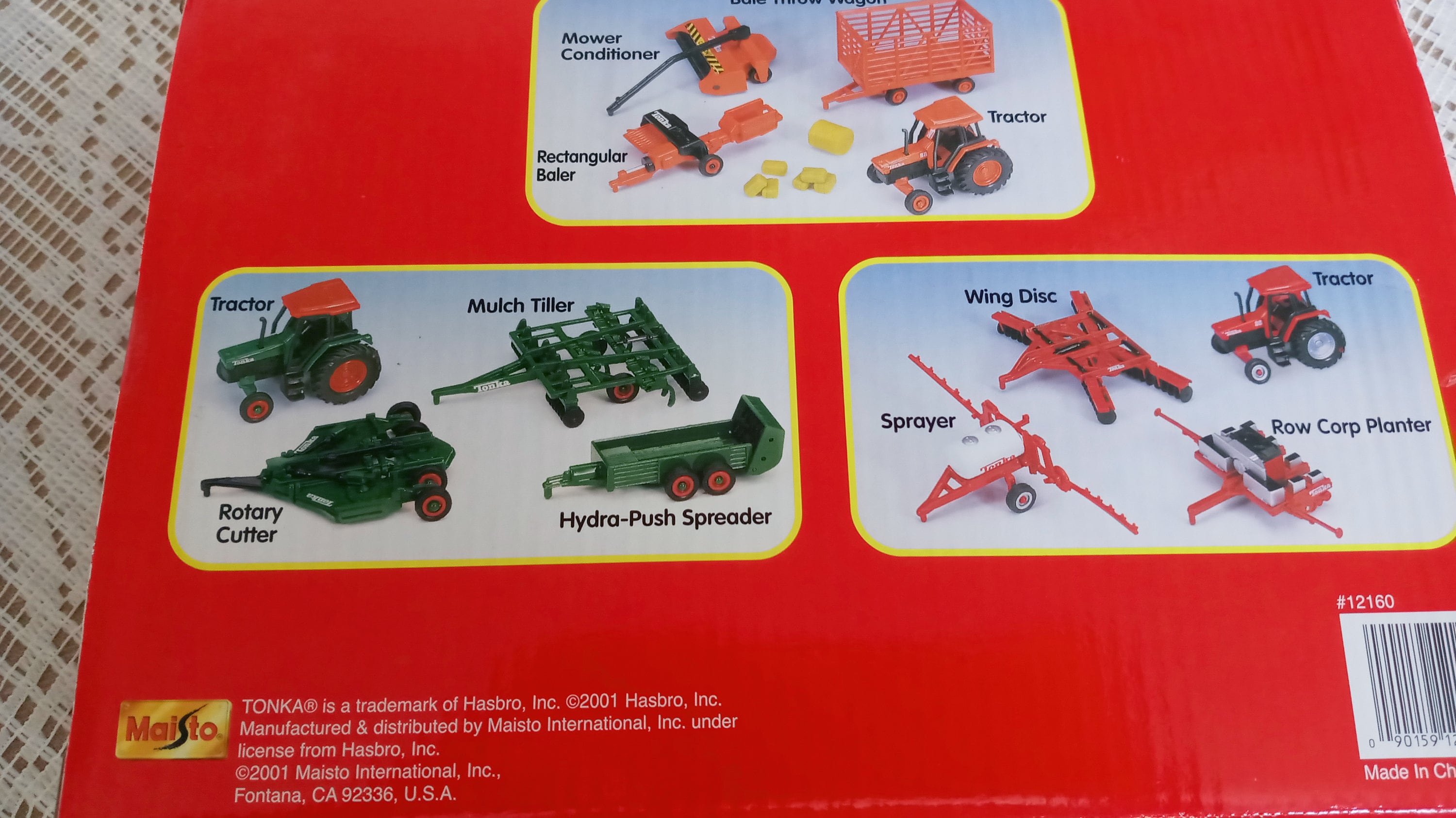 Tonka/hasbro/maisto 2001, Diecast Farm Tractor Set, Red, New in Box, - Etsy