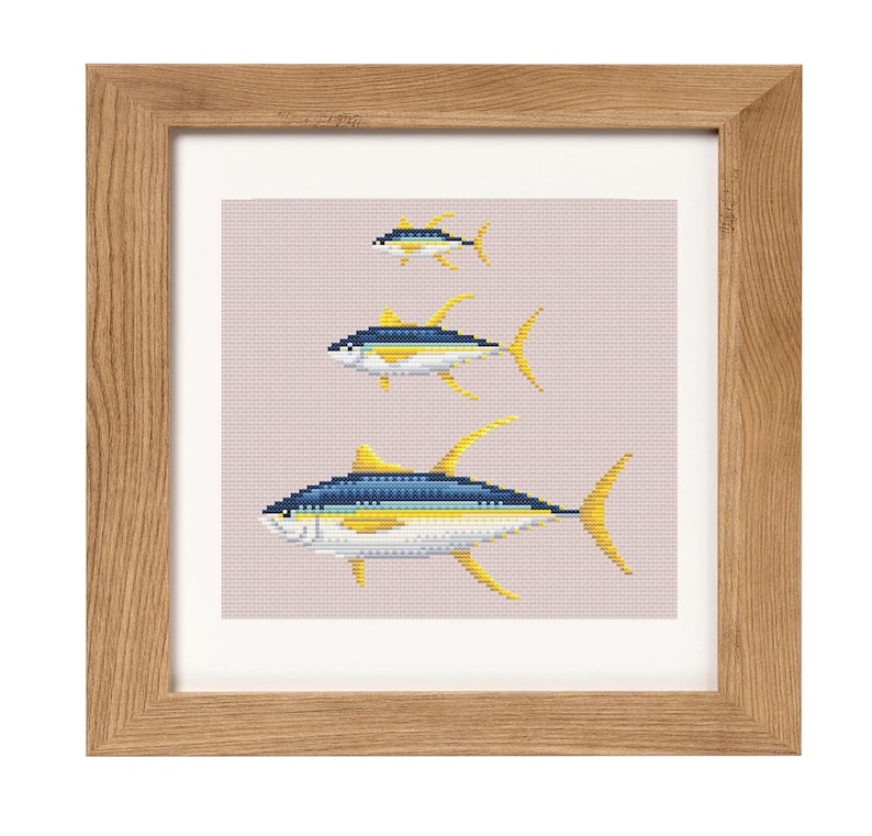 Yellow Fin Tuna Fish in 3 Sizes Cross Stitch Pattern PDF Download ...