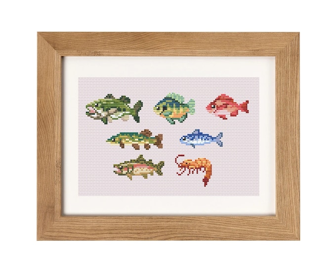 Fish Sprite Icons - Simple Cross Stitch Pattern PDF Download | Homemade ...