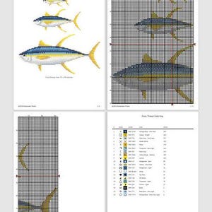 Yellow Fin Tuna Fish in 3 Sizes Cross Stitch Pattern PDF Download ...