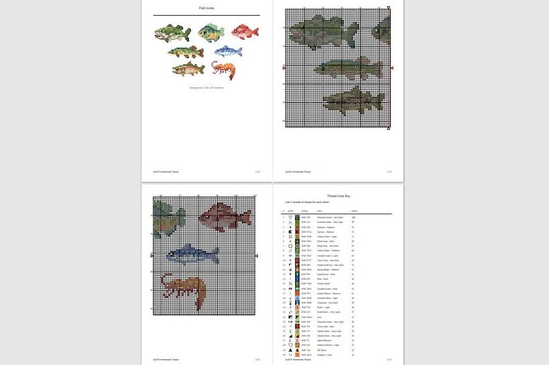 Fish Sprite Icons - Simple Cross Stitch Pattern PDF Download | Homemade ...