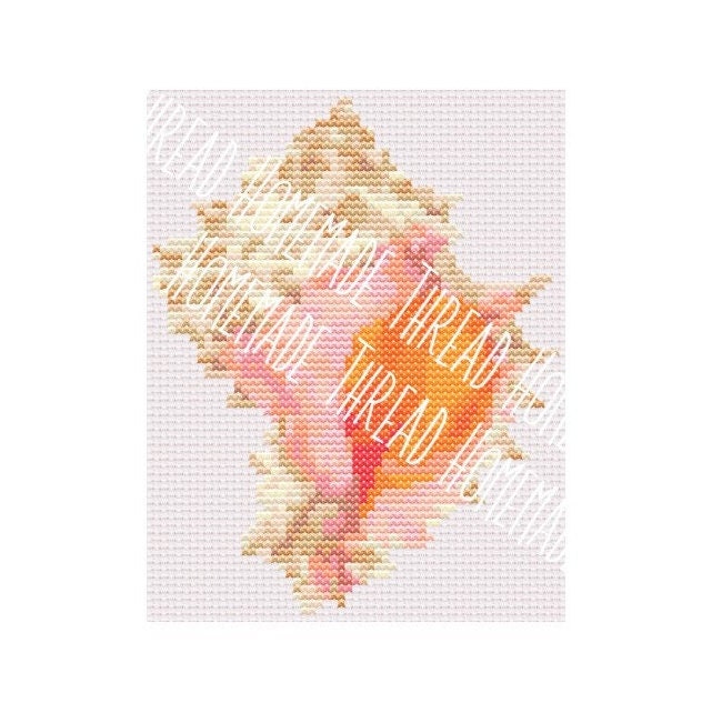 Sandy Pink Conch Shell Cross Stitch Pattern PDF Download | Homemade ...