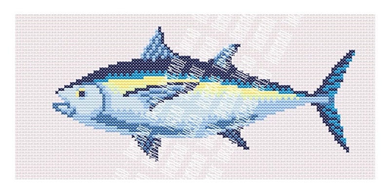 Tuna Fish Cross Stitch Pattern - PDF Download Pattern for 7" Hoop - Etsy