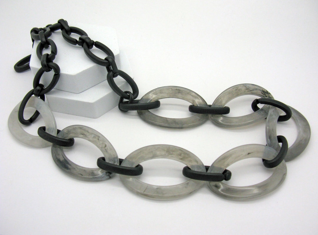 Very Long Grey Black Statement Link Chain, Oversized, Super Chunky ...