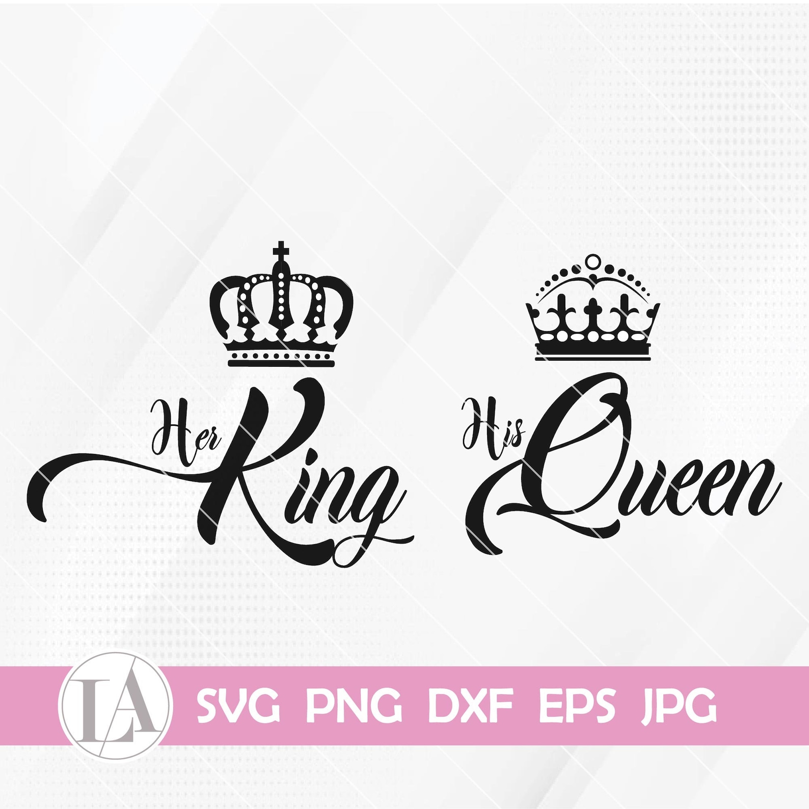 Her King and His Queen Svg Her King With Crown His Queen - Etsy