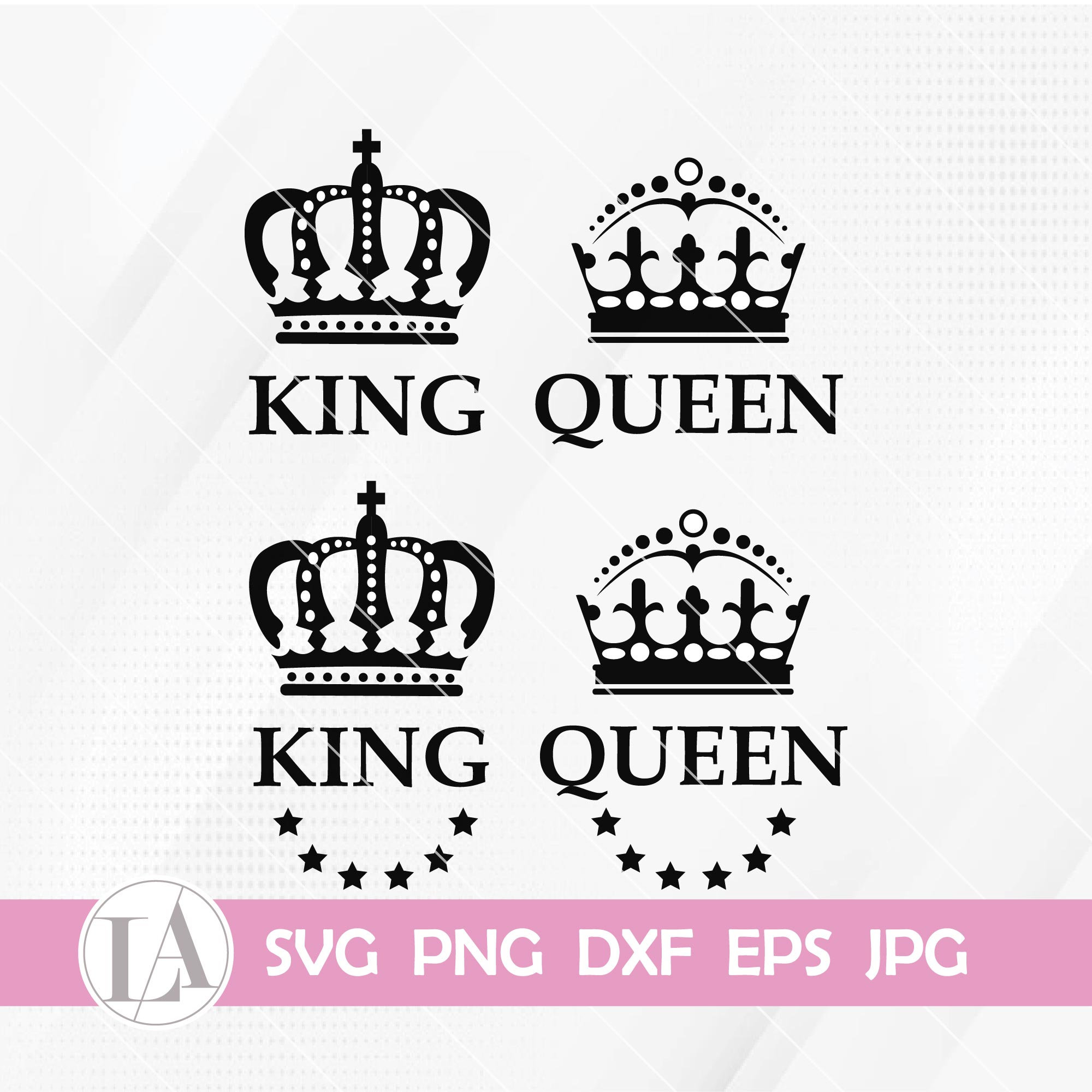 King and Queen Svg King and Queen Crowns Couples Crowns - Etsy