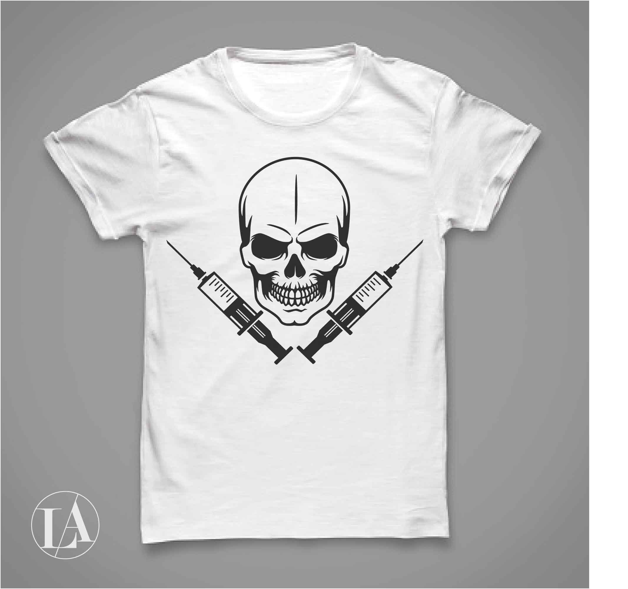 Skull Syringe Svg | Crossbones Svg | Silhouette Skull Svg | American ...