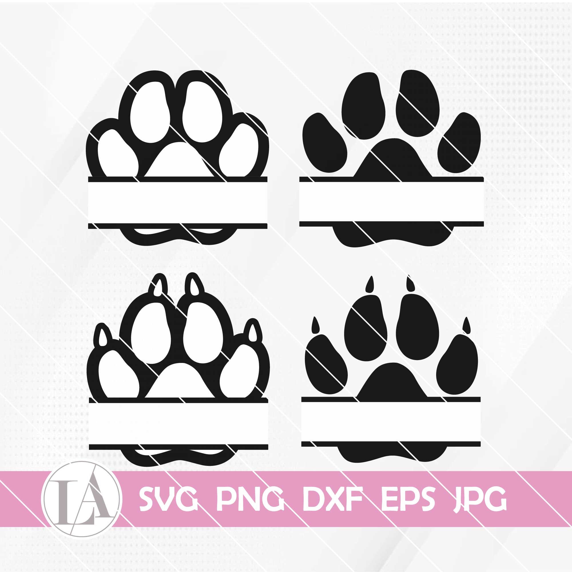 Paw Print Monogram Bundle Svg Paw Svg Paw With Claw Svg - Etsy