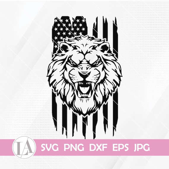 Lion With US Flag Svg Patriotic Lion Svg Lion Svg Lion - Etsy India