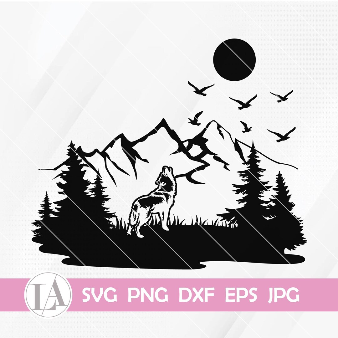 Howling Wolf SVG | Wolf Pack Svg | Wolf Shirt | Wolf Cliparts | Forest Wolf Svg | Mountain Wolf ...