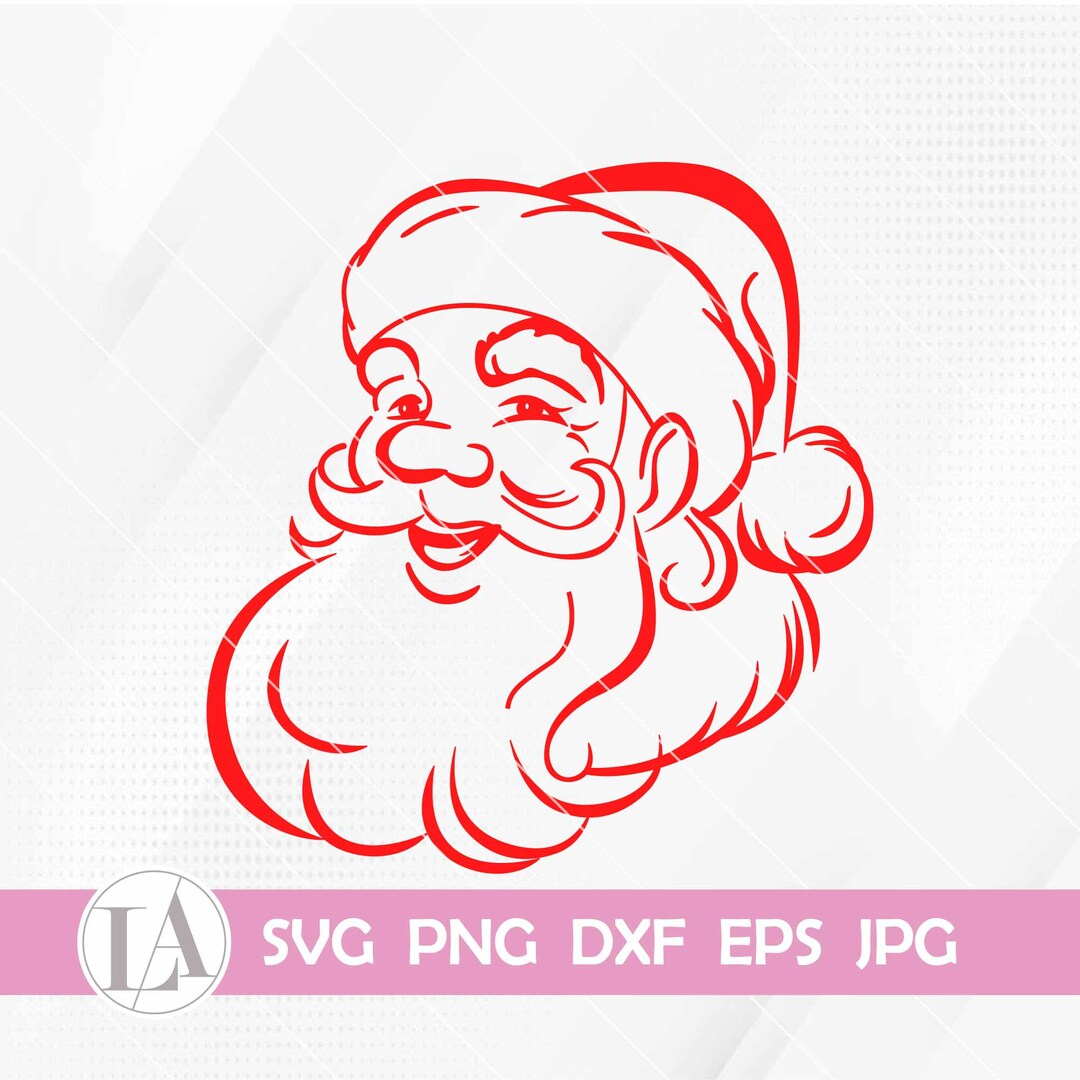 Vintage Santa Svg | Santa Claus Svg | Santa Head Png | Santa Face Png ...