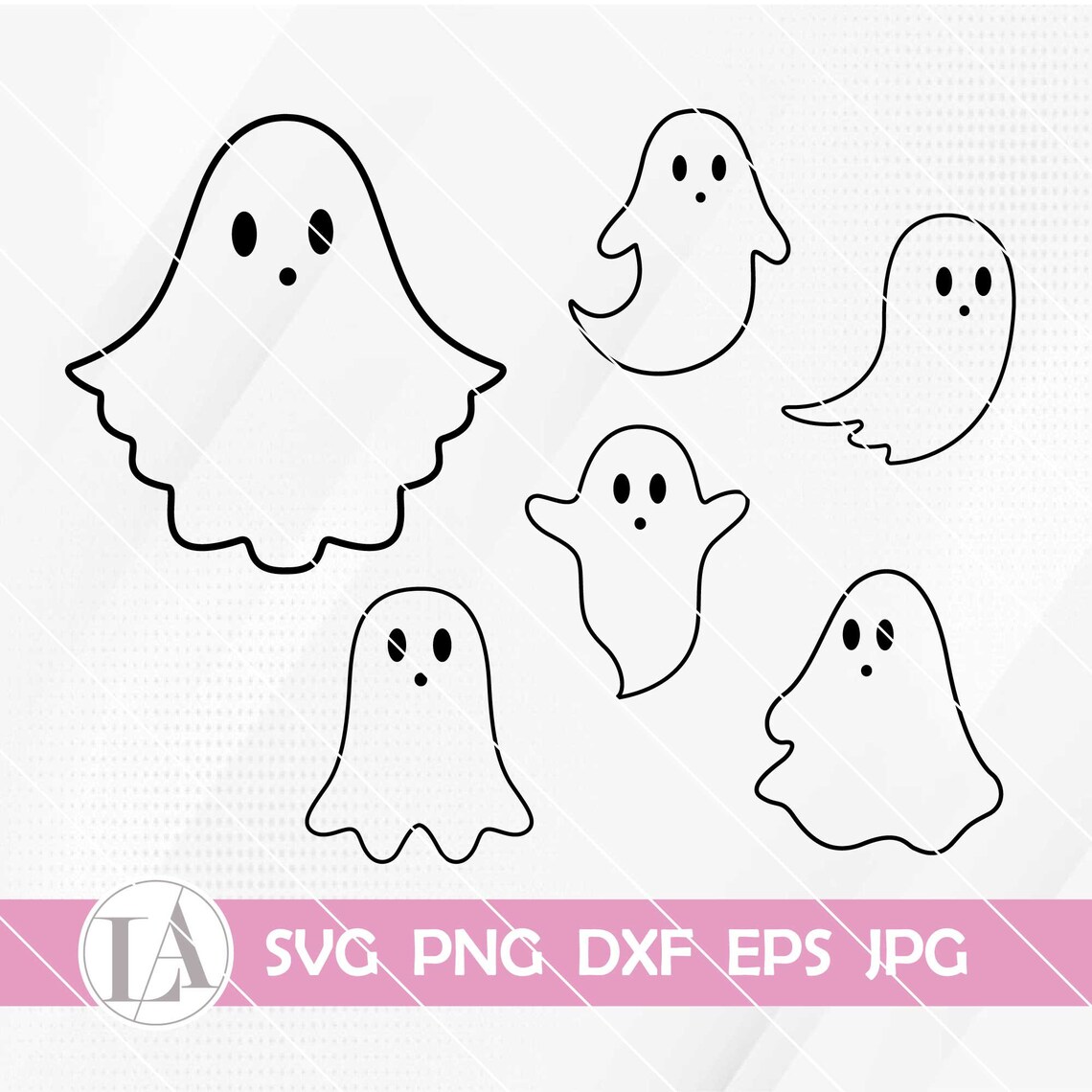 Halloween Ghost Svg | Cute Ghost Bundle of 6 | Cute Ghost Svg | Ghost ...