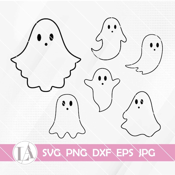 Halloween Ghost Svg Cute Ghost Bundle of 6 Cute Ghost Svg - Etsy India