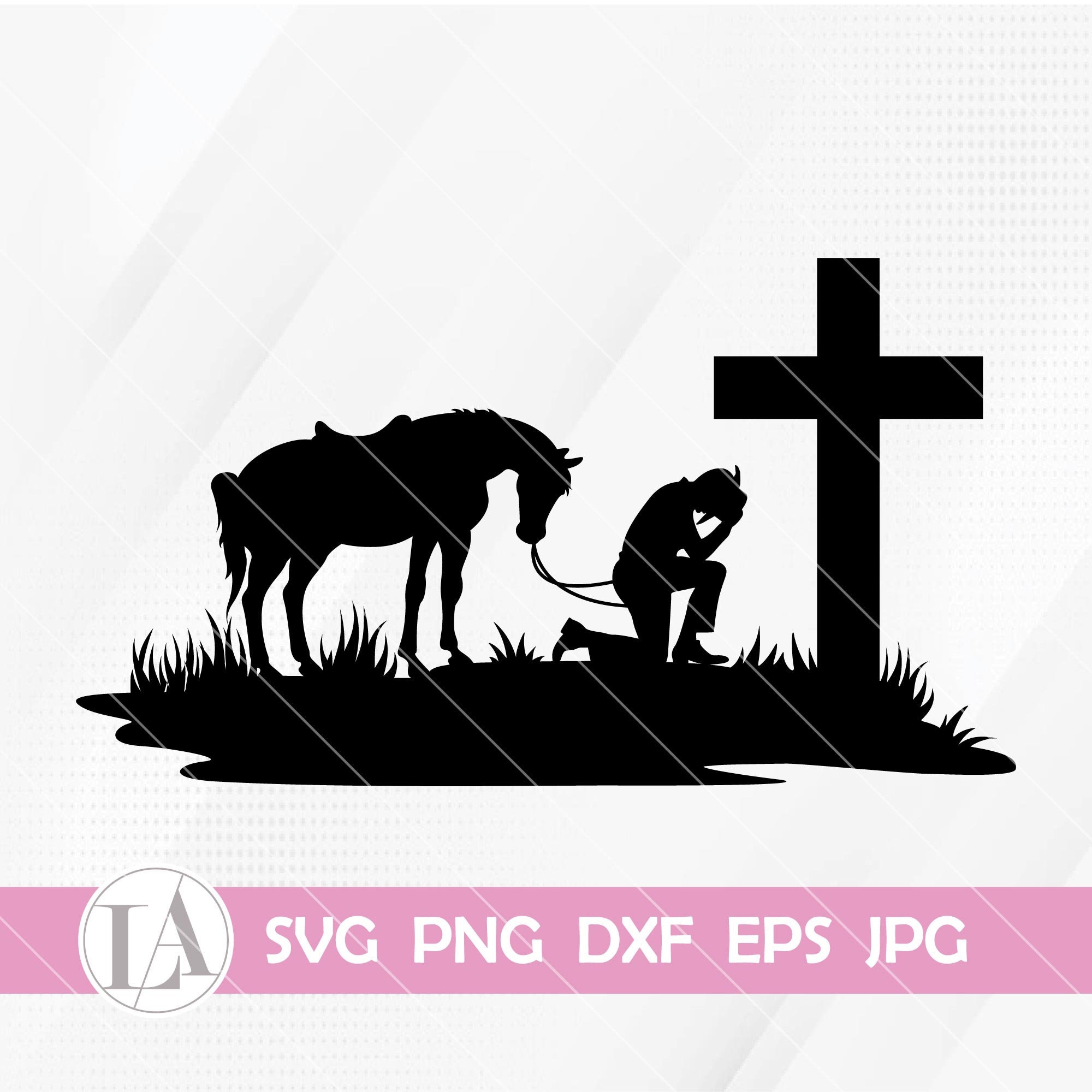 El Vaquero Y La Vaquera Arrodillados Ante La Cruz Hebilla De Cinturón