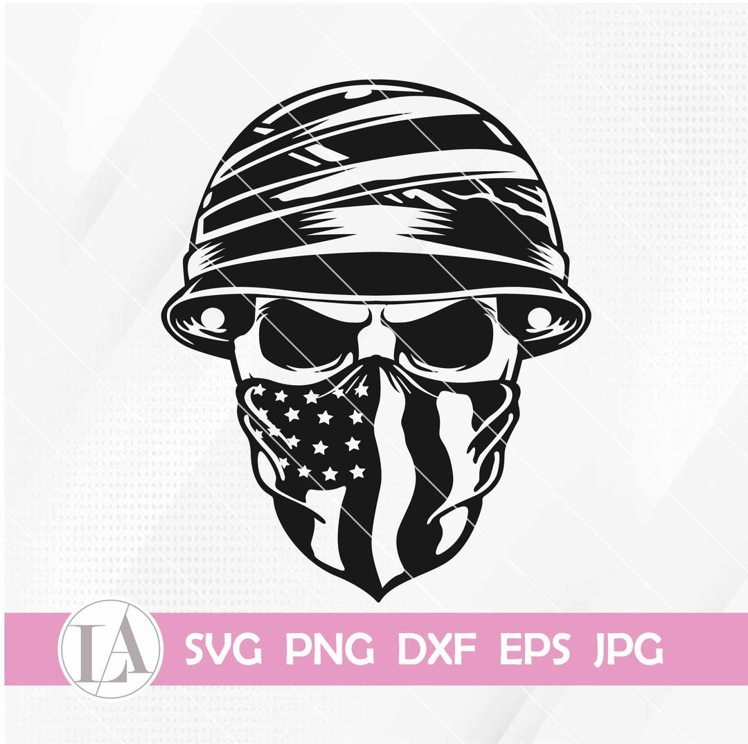 Army Skull Svg, Skull in Mask Svg | Soldier Skull Svg | Military Combat ...