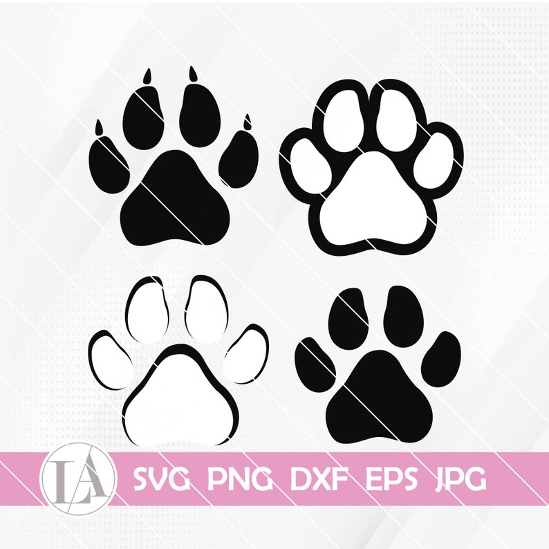 Paw Print Bundle Svg Paw Svg Paw With Claw Svg Animal - Etsy