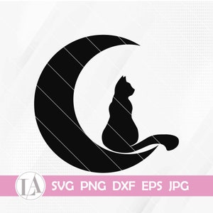 Celestial Cat Moon Svg, Mystical Cat Svg, Celestial Cat Svg, Magic Cat ...