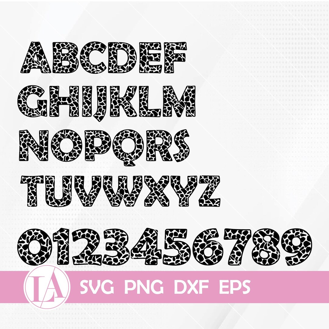 Alphabet Bundle and Numbers | Giraffe Font Svg | Giraffe Print Font Svg ...