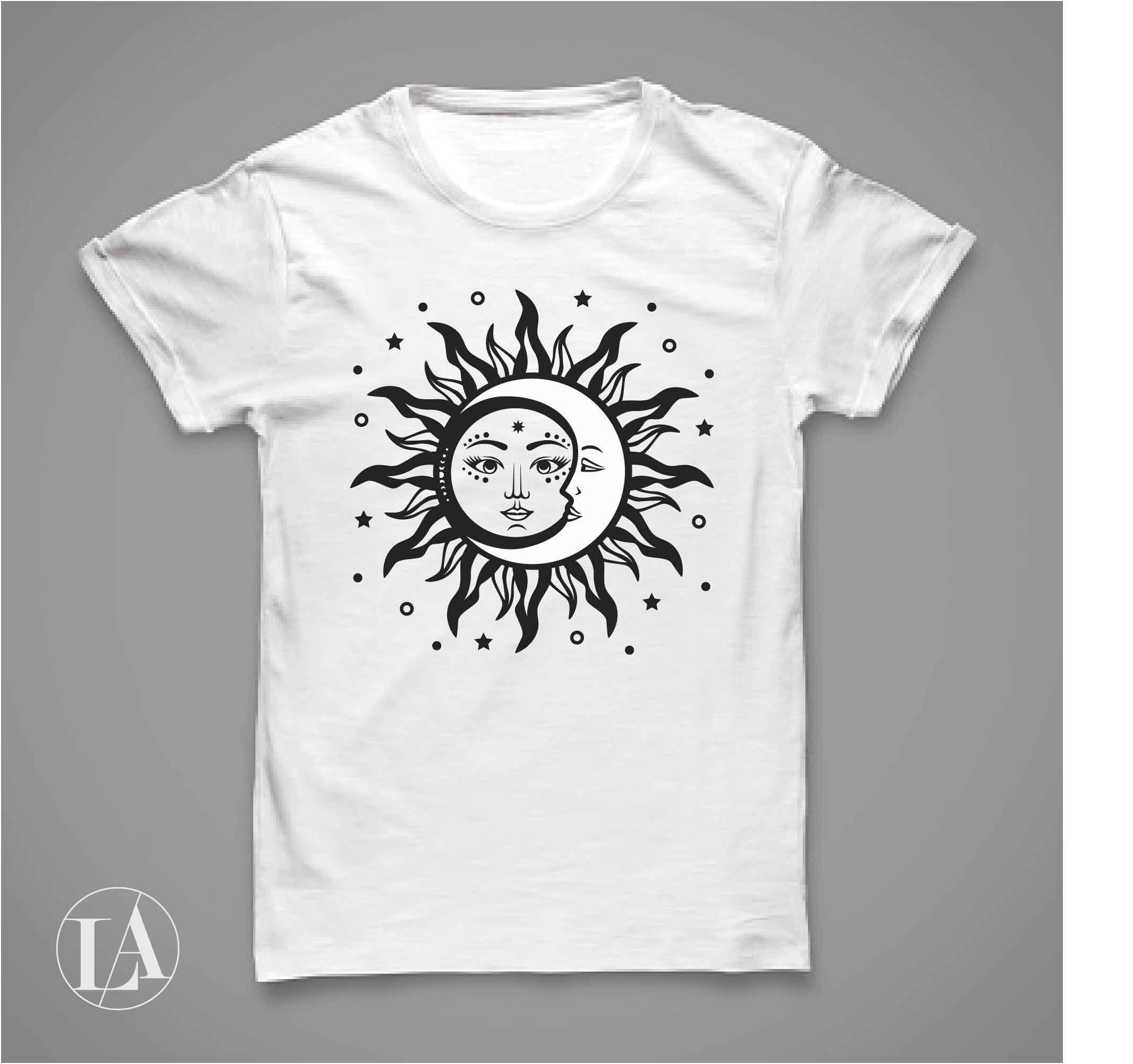 Sun and Moon Svg Mystical Celestial Stars Svg Sun Face - Etsy