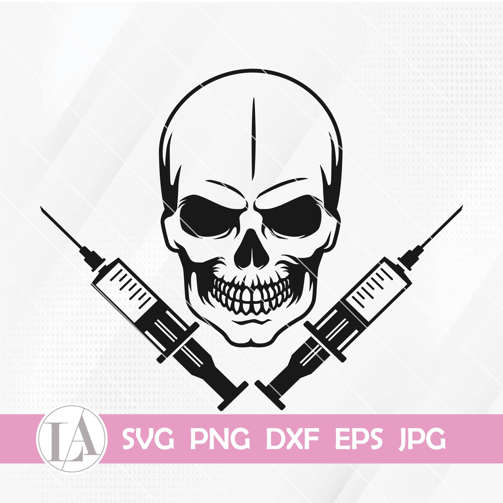 Skull Syringe Svg | Crossbones Svg | Silhouette Skull Svg | American ...