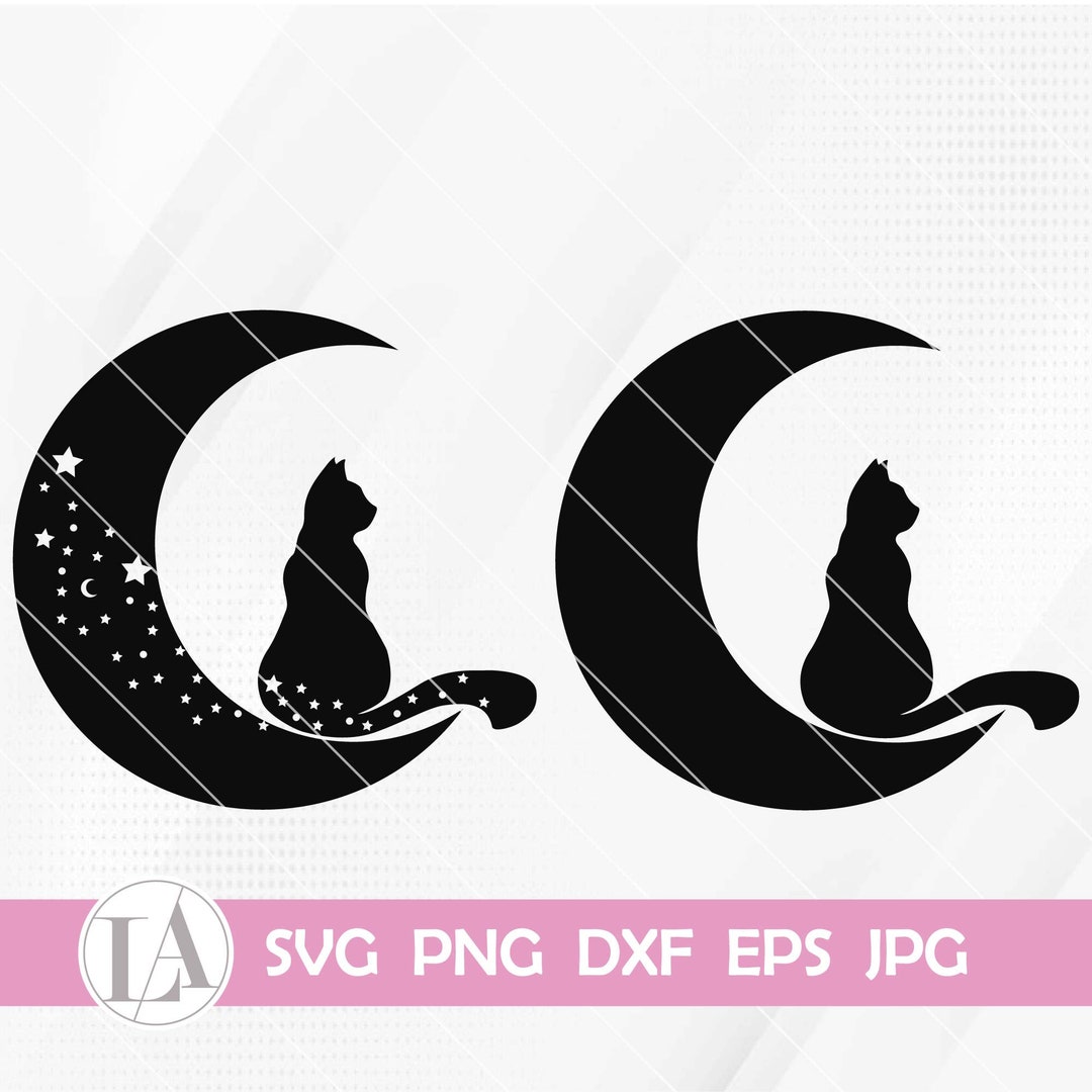 Celestial Cat Moon Svg, Mystical Cat Svg, Celestial Cat Svg, Magic Cat ...