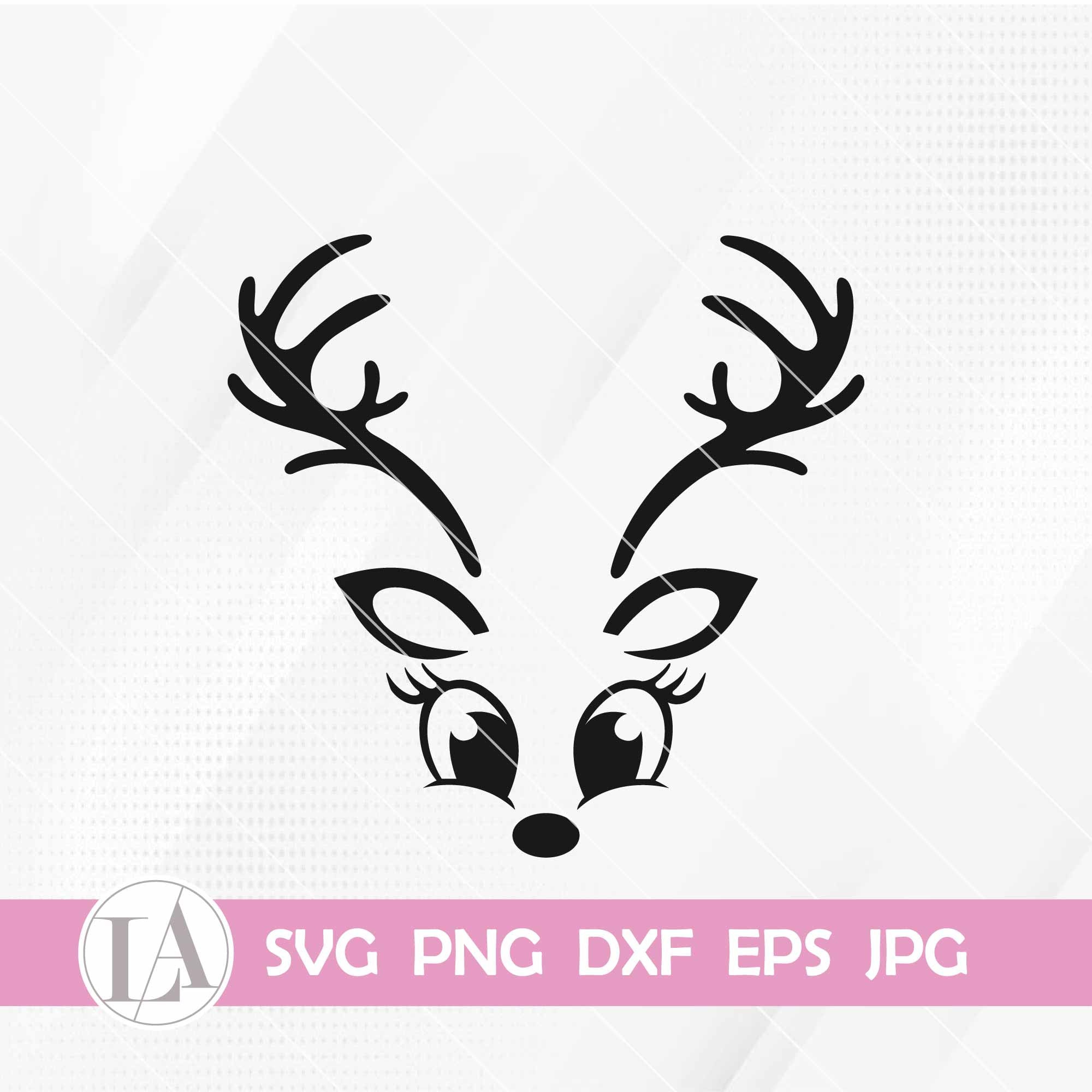 Christmas Reindeer Faces Bundle Christmas Reindeer Svg - Etsy