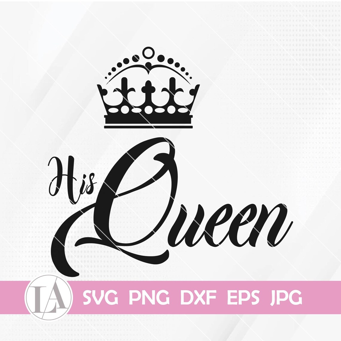 Her King and His Queen Svg Her King With Crown His Queen - Etsy