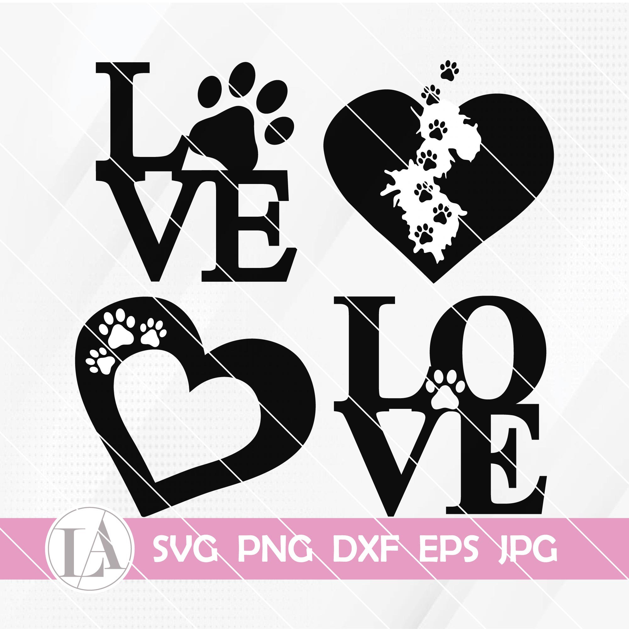 Paw Prints Bundle Svg Dog Paw Print Svg Dog Paw Love - Etsy