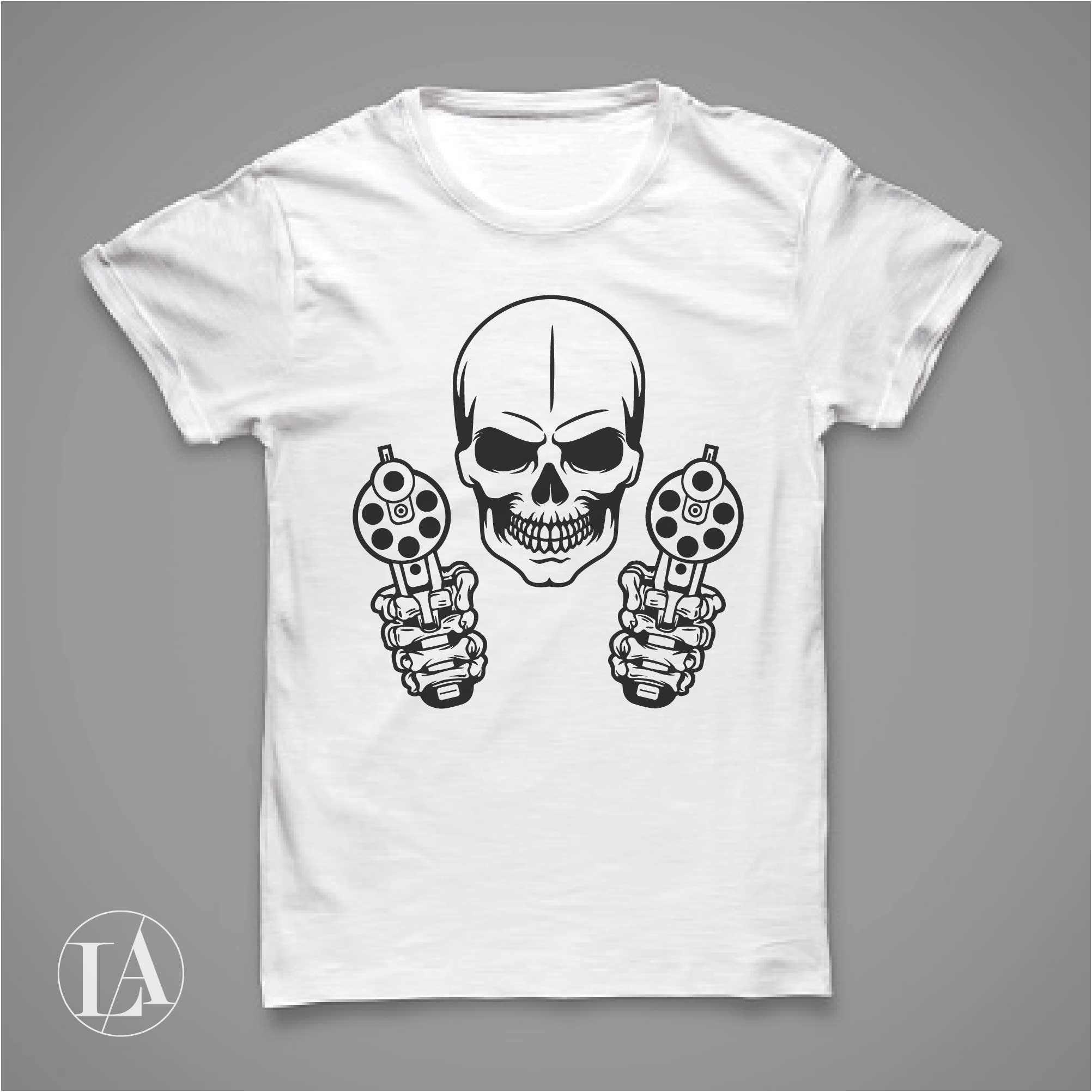 Skull Svg Skull With Gun Svg Guns and Skull Svg Skull - Etsy