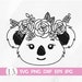Koala Face Bundle Svg | Cute Koala Svg | Koala Png | Koala With Flower ...