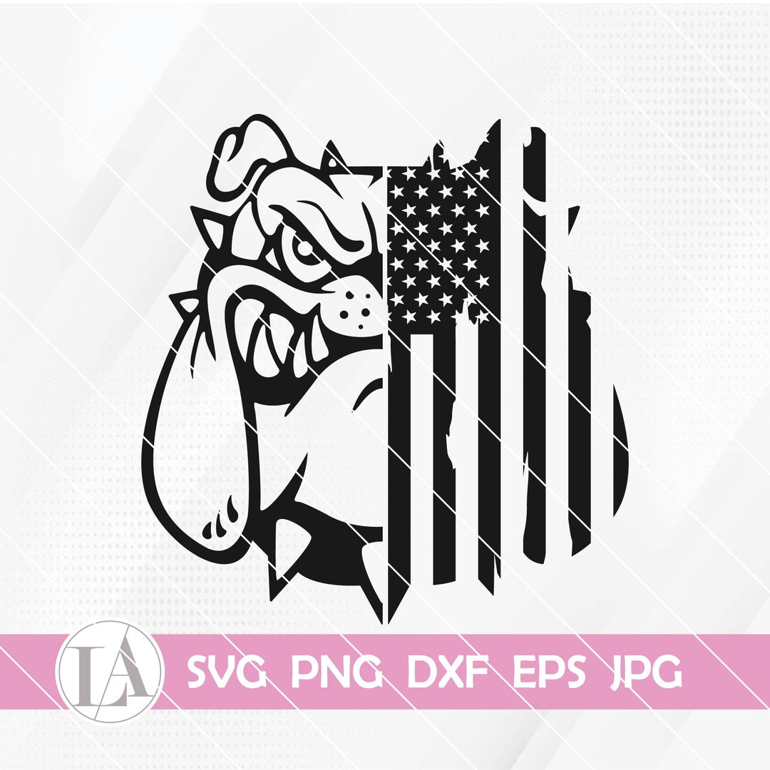 Bulldog With US Flag Svg | Bulldog Svg | Bulldog Png | Dog Head With US ...