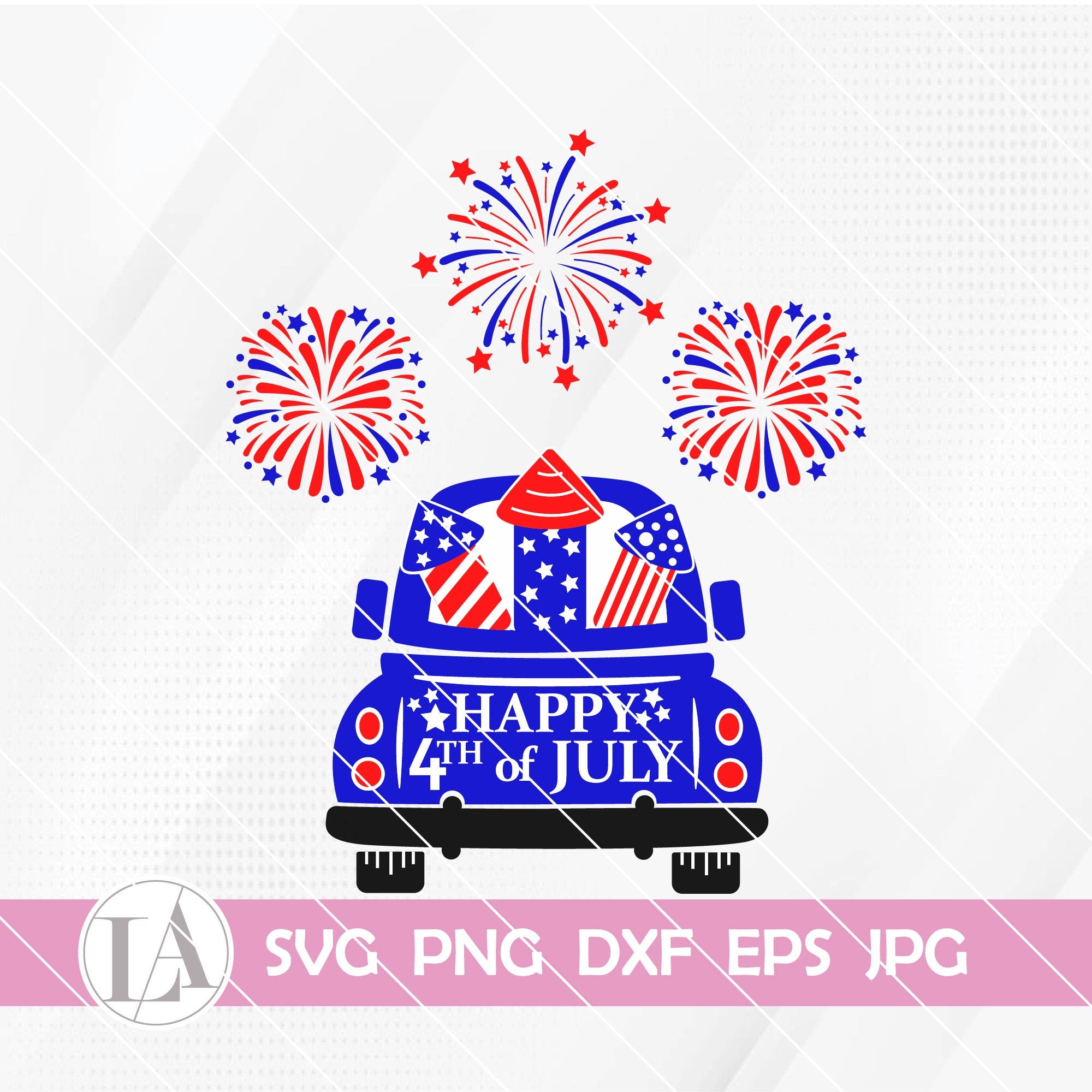4th of July Truck Svg American Truck Svg Patriotic Truck | Etsy