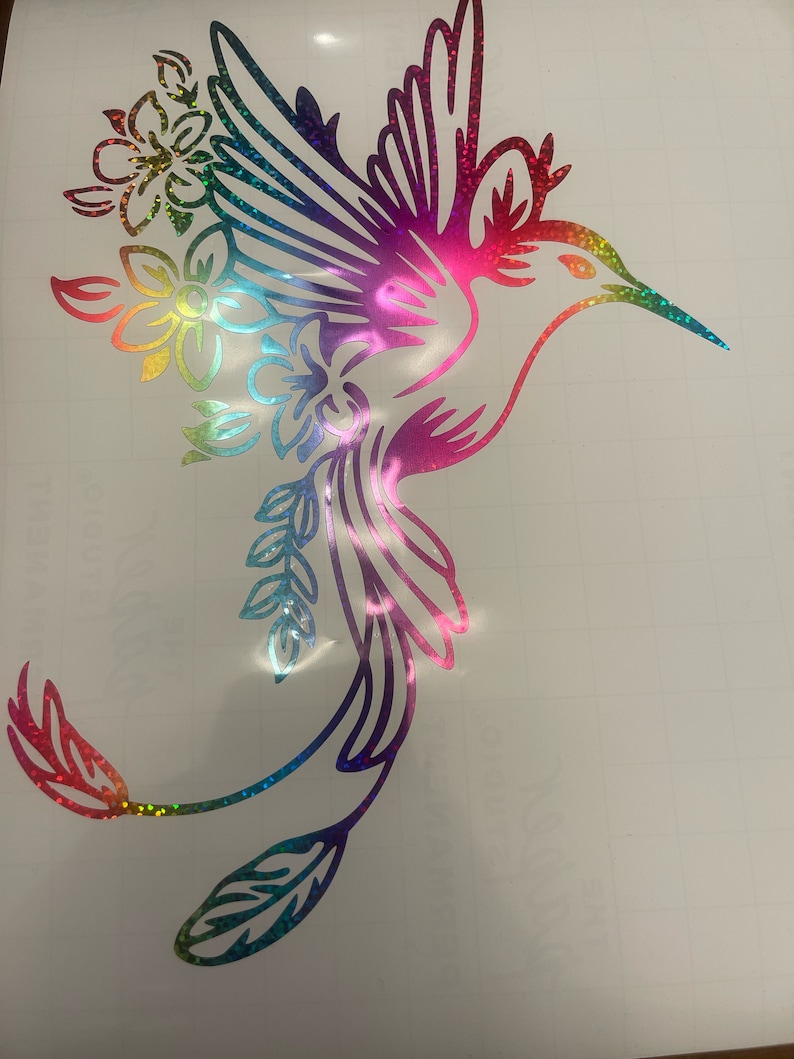 Hummingbird With Flowers Vinyl Decal - Etsy