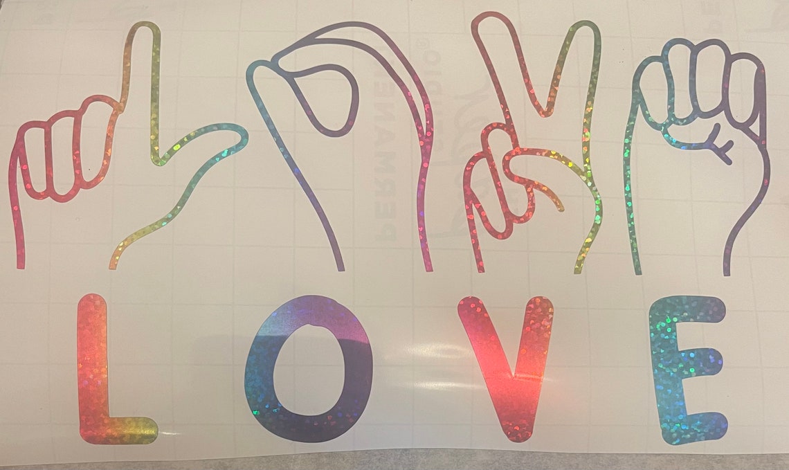 American Sign Language “LOVE” Vinyl Decal - Etsy