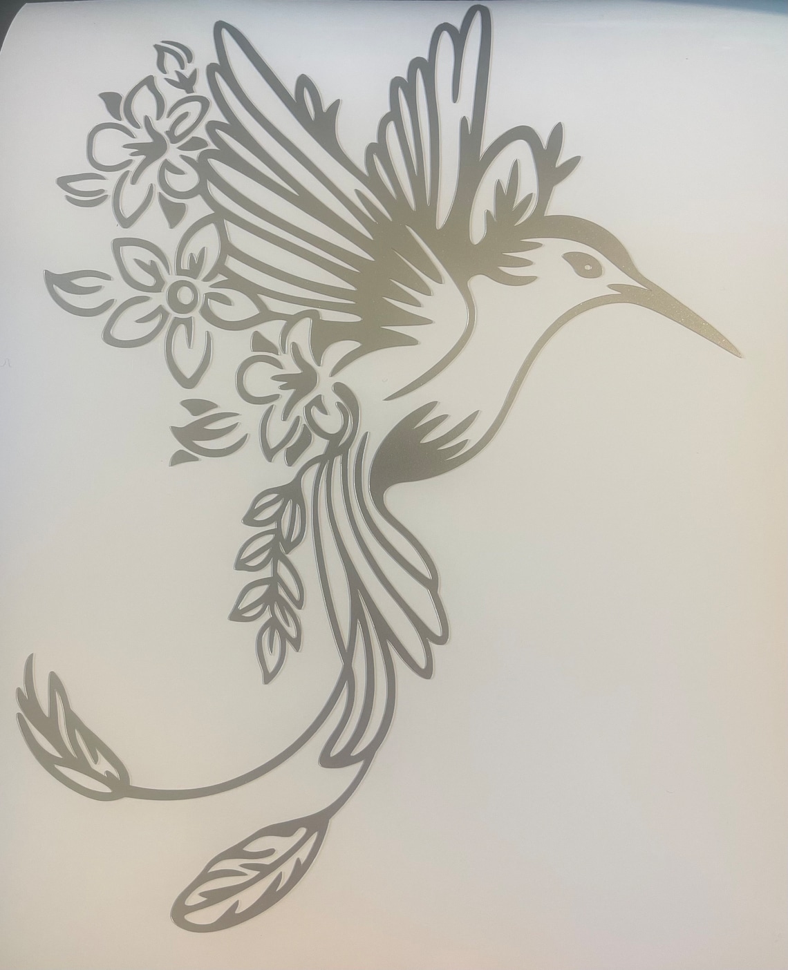 Hummingbird With Flowers Vinyl Decal - Etsy