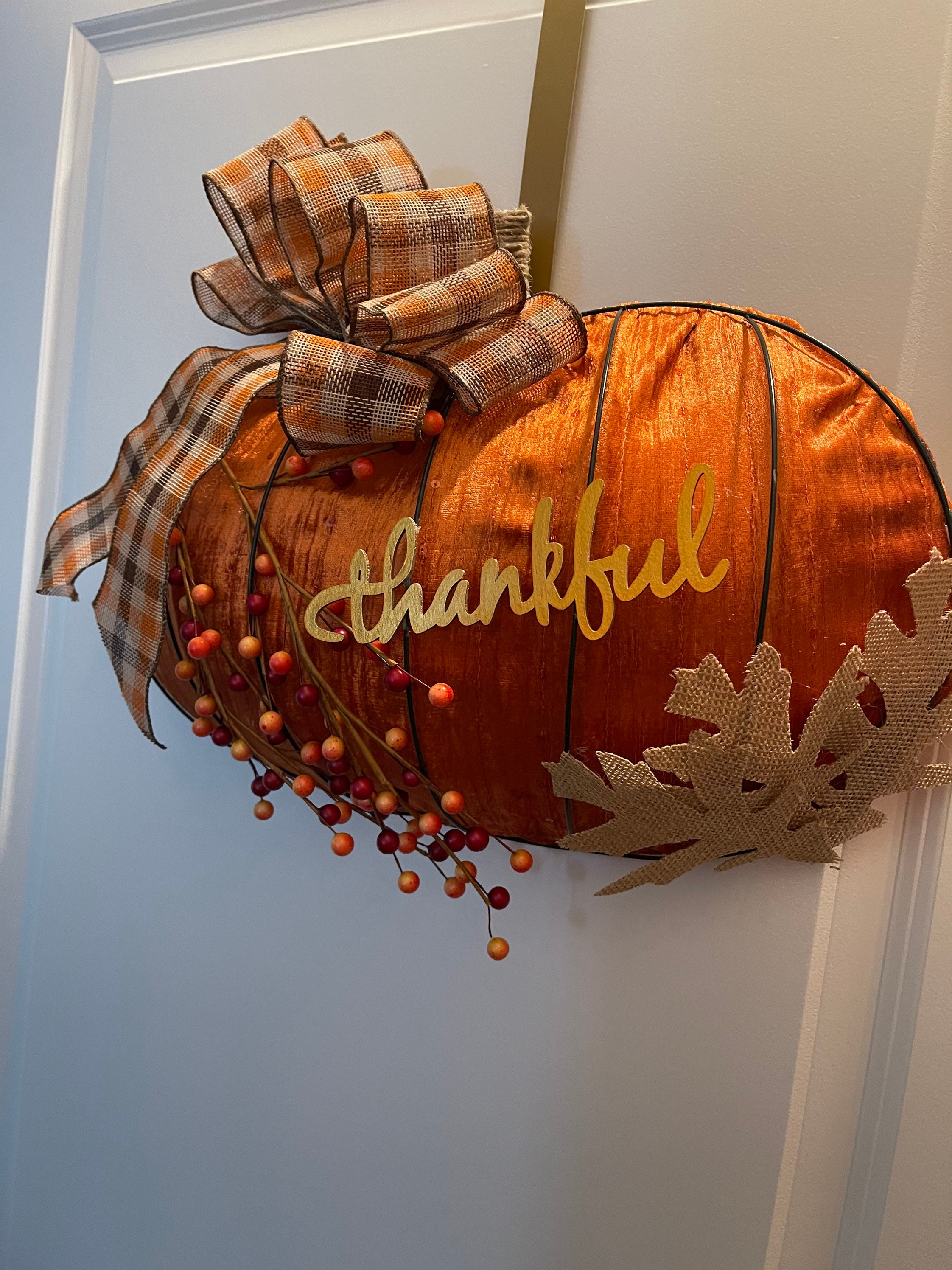 Wire Pumpkin Form Fall Door Decor - Etsy
