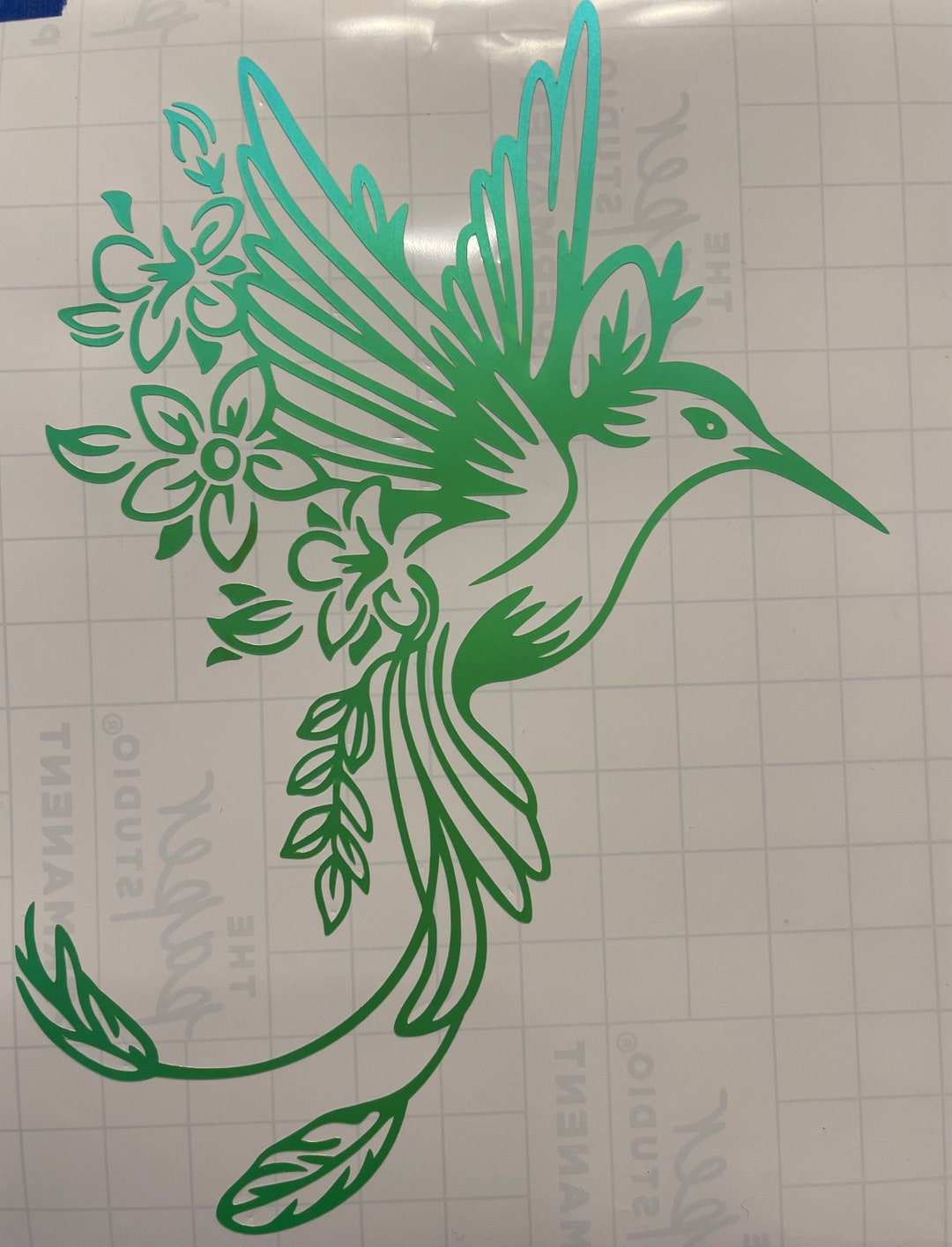 Hummingbird With Flowers Vinyl Decal - Etsy