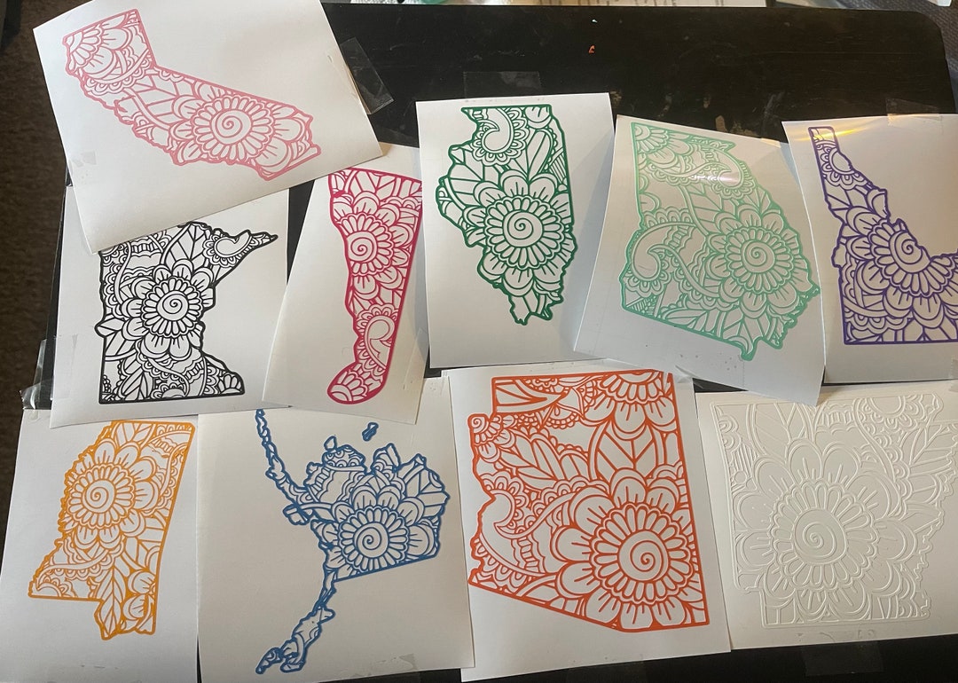 50 States Zentangle Inspired Design - Etsy