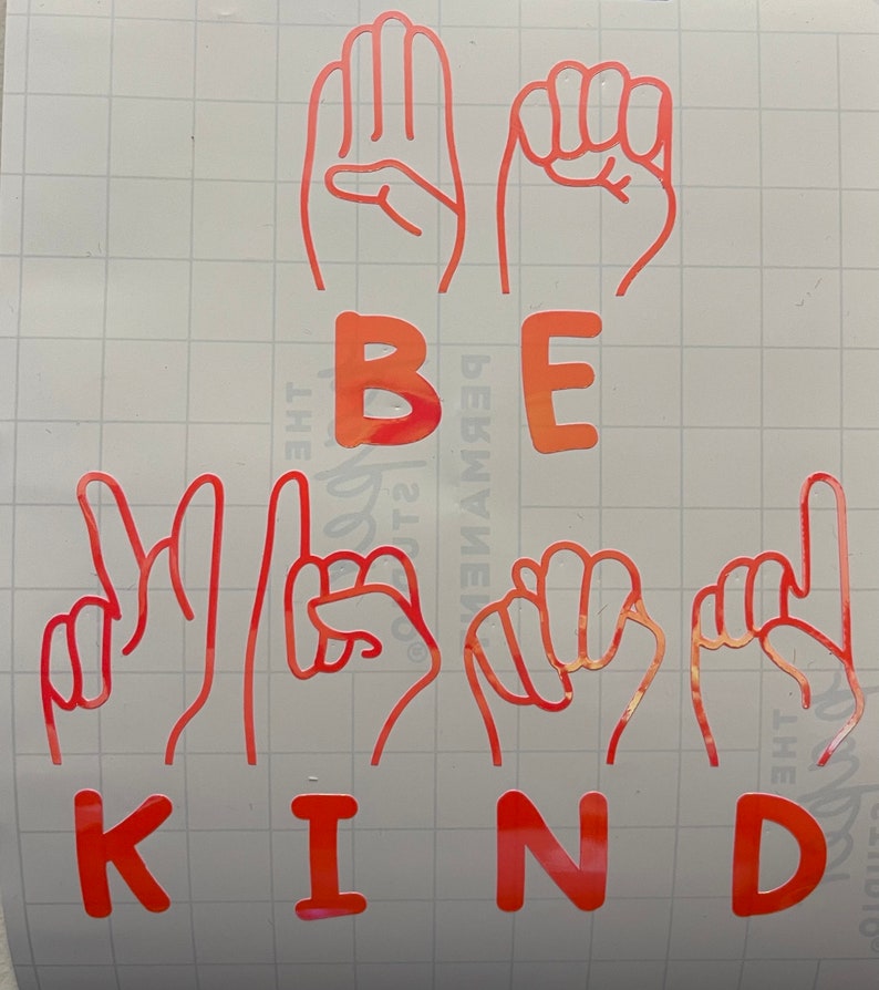 Be Kind ASL Vinyl Decal - Etsy
