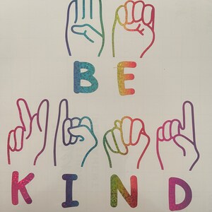 Be Kind ASL Vinyl Decal - Etsy