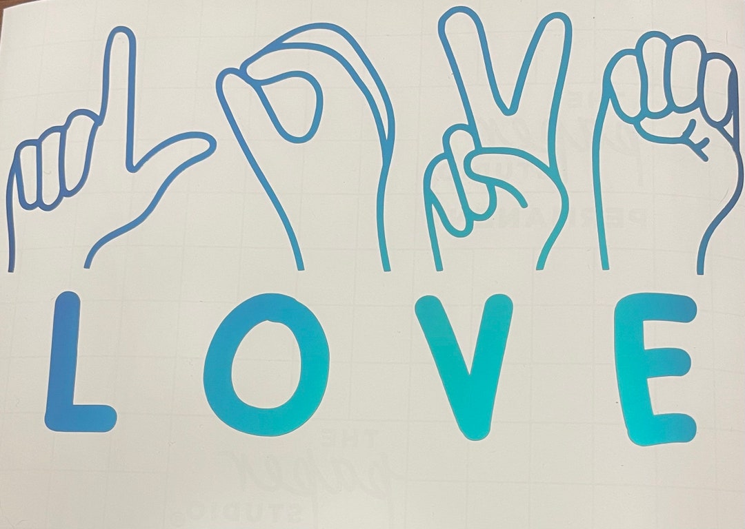 American Sign Language LOVE Vinyl Decal - Etsy