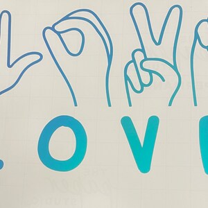 American Sign Language “LOVE” Vinyl Decal - Etsy