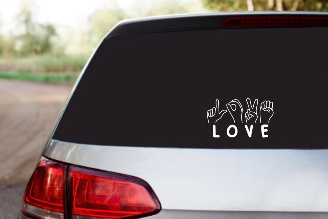 American Sign Language “LOVE” Vinyl Decal - Etsy