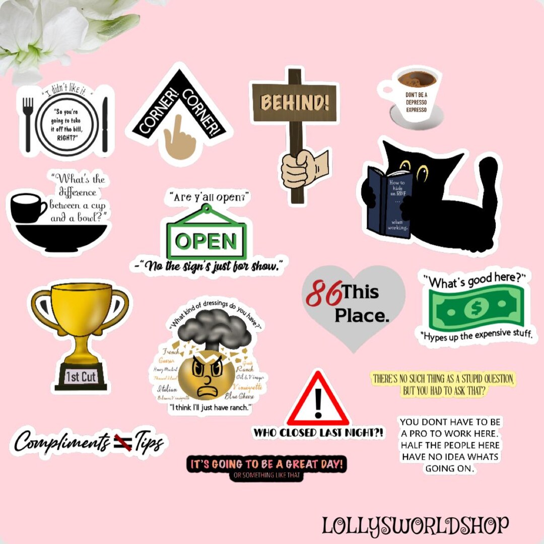 Funny Server Sticker Pack: Restaurant Meme Stickers - Etsy