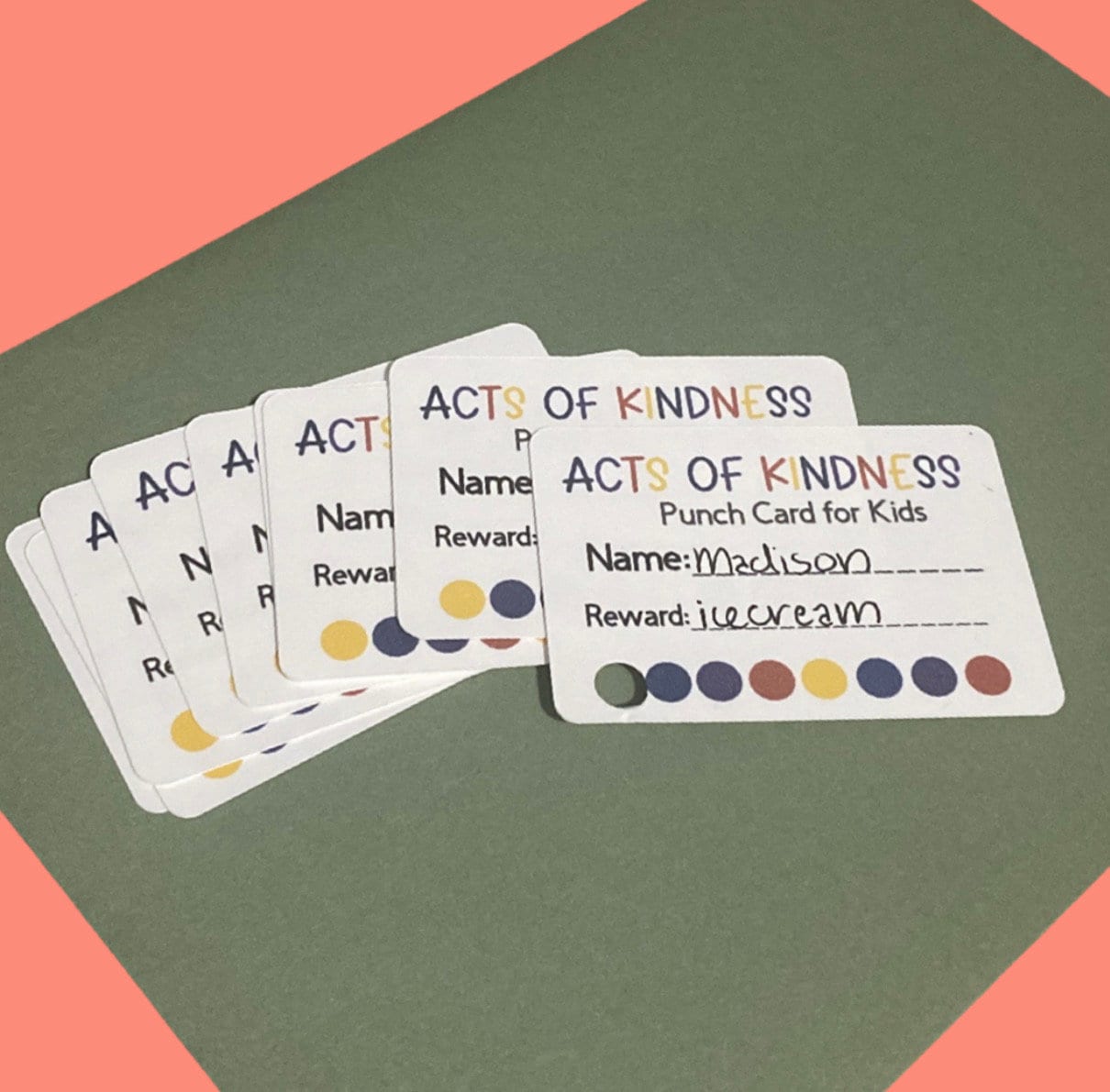 Acts of Kindness Punch Cards for Teachers, Parents, Kids, and Students ...